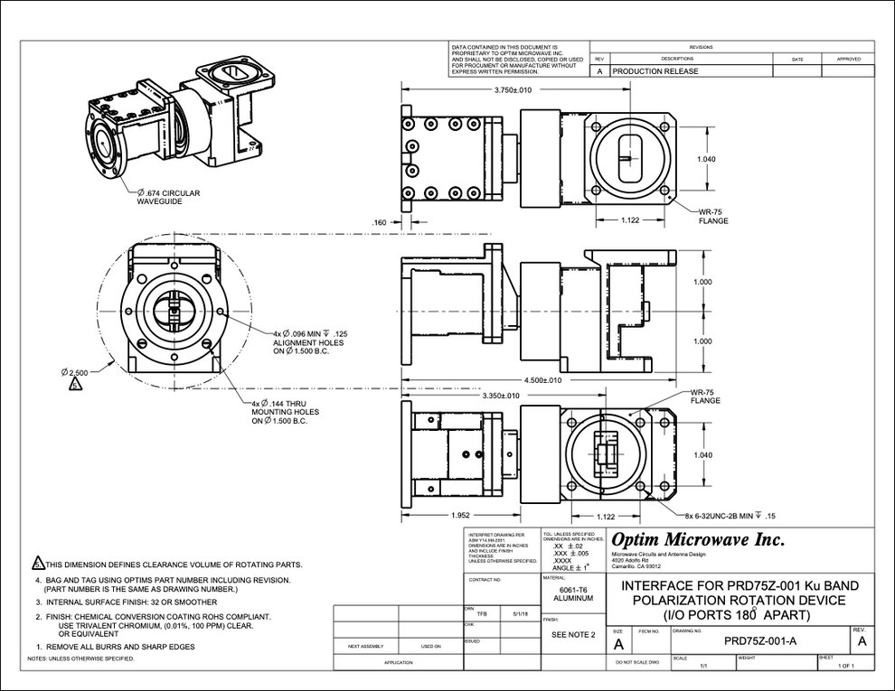 Ku-Band Polarization Rotation Device with OMT (PRD75Z-0A2) – Optim ...